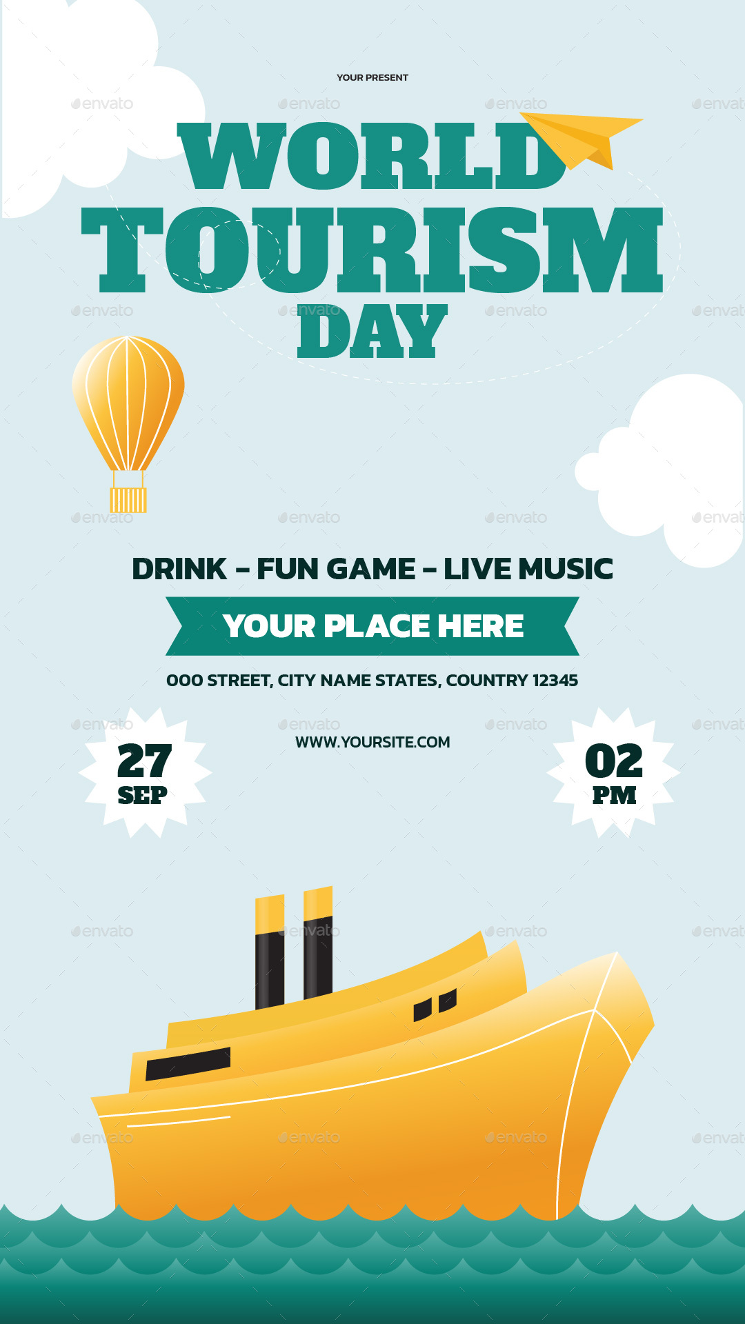 World Tourism Day Flyer, Print Templates | GraphicRiver