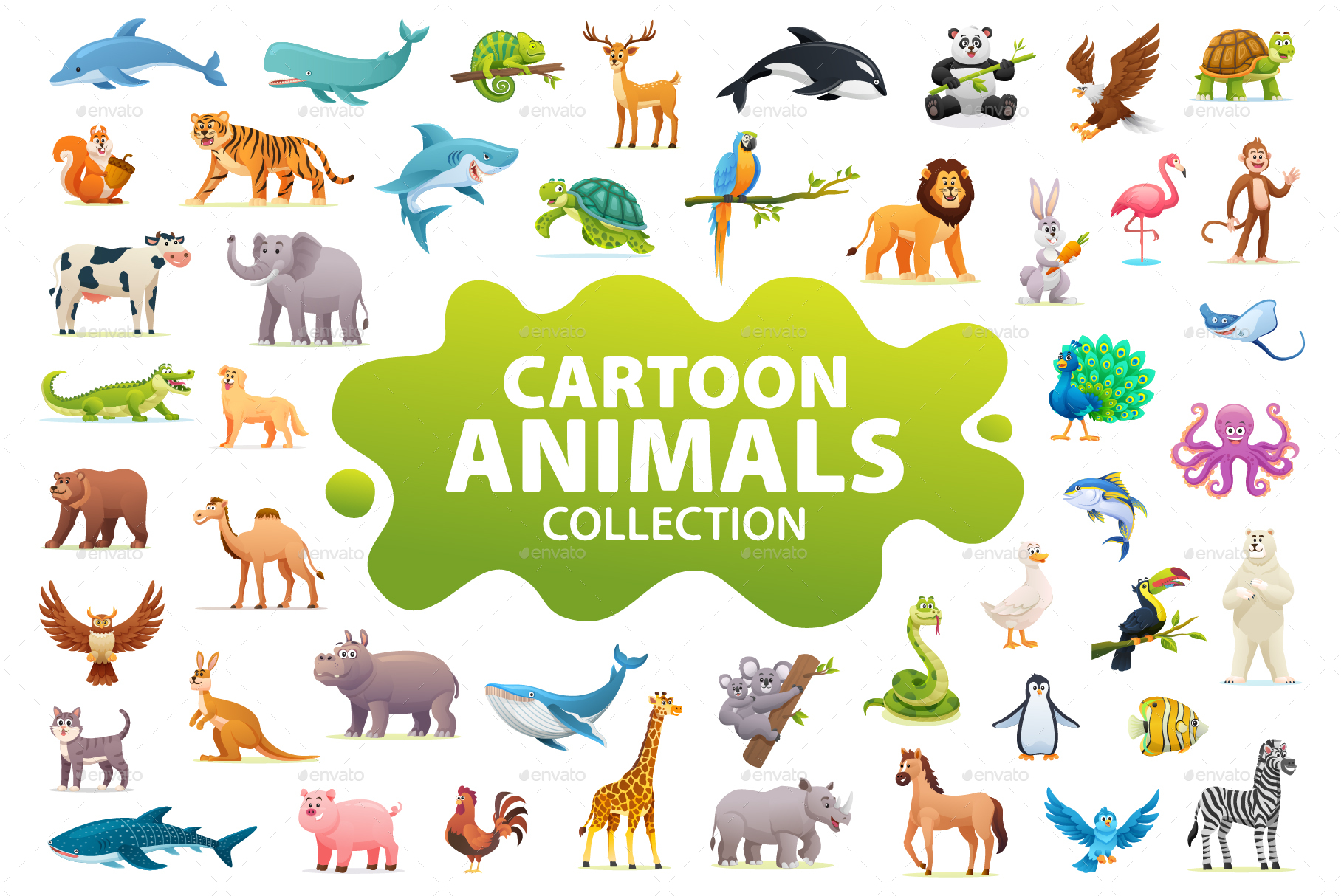 Cartoon Animals Collection by Yg_Studio | GraphicRiver