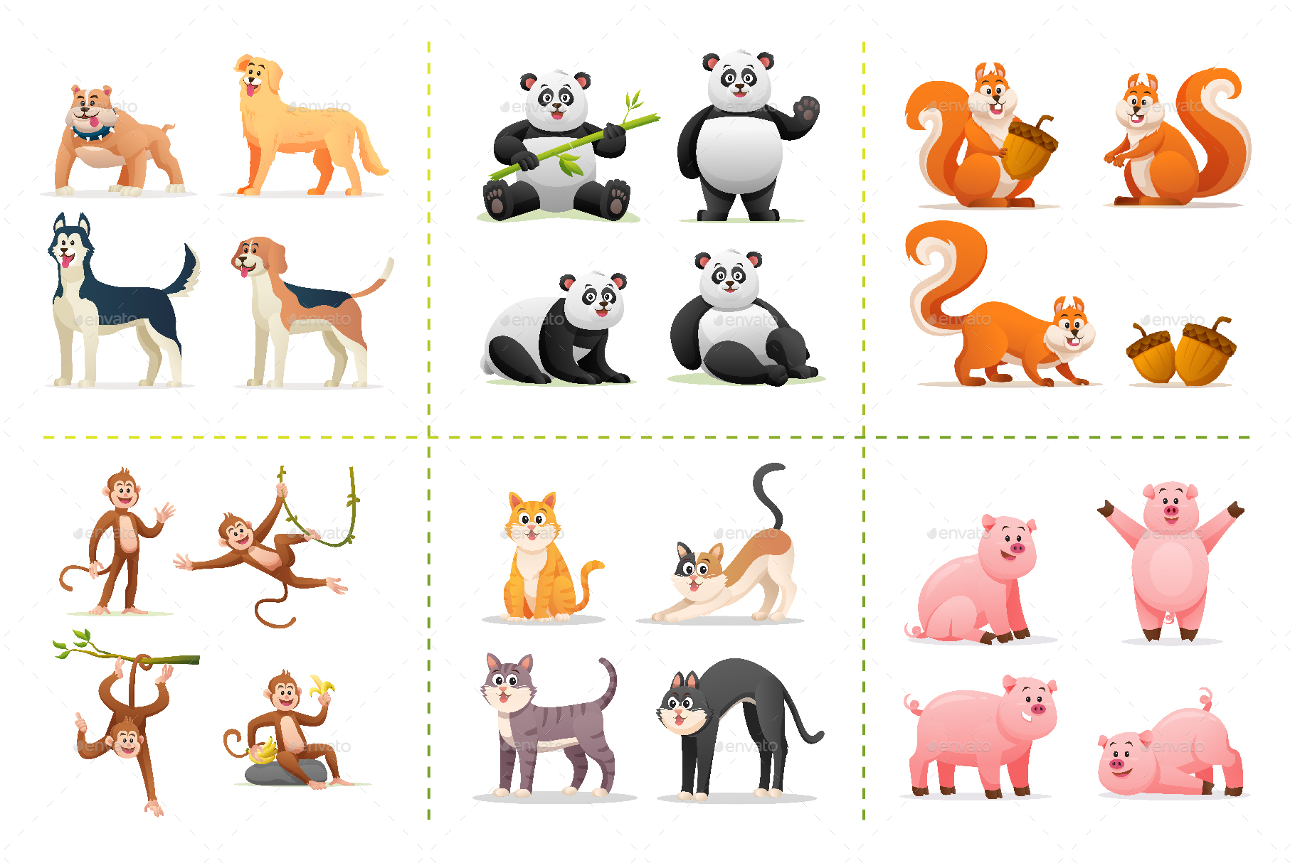 Cartoon Animals Collection by Yg_Studio | GraphicRiver