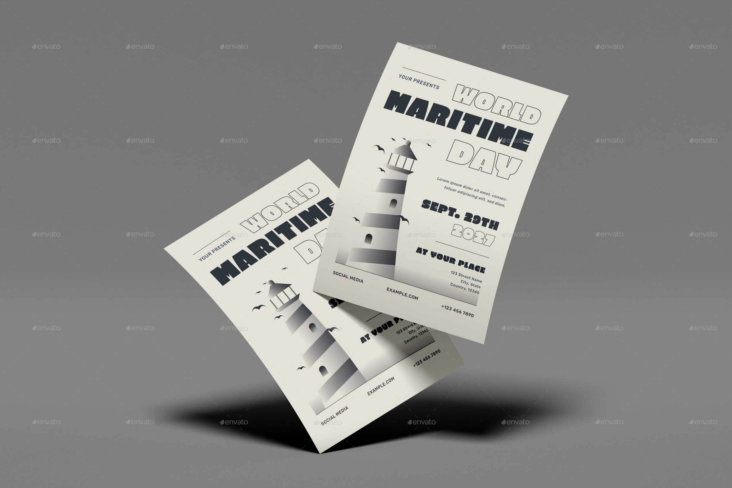 World Maritime Day Flyer Set, Print Templates | GraphicRiver