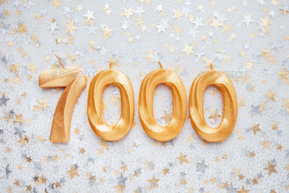 7000 seven thousand followers card. Template for social networks, blogs ...