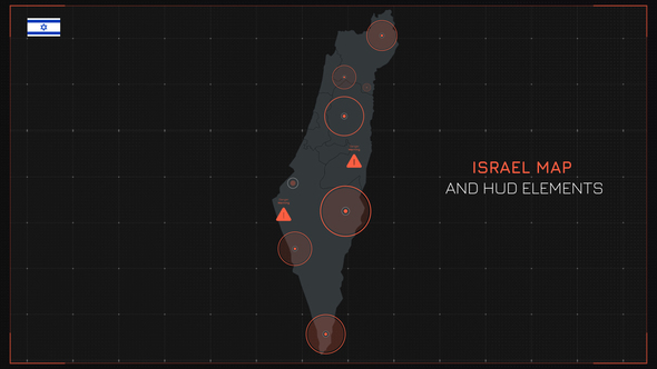 Israel Map and HUD Elements, After Effects Project Files | VideoHive