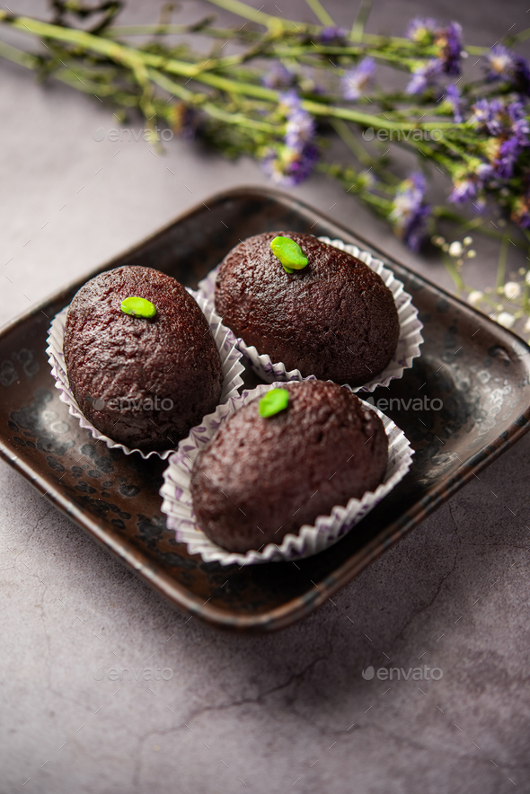 Indian Sweet Food Sweet Black Gulab Jamun Also Known as Kala Jamun ...