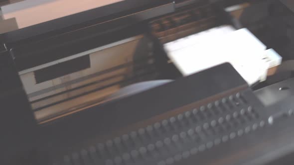 The Printer Carriage Moves Inside the Printer During Printing, Stock ...