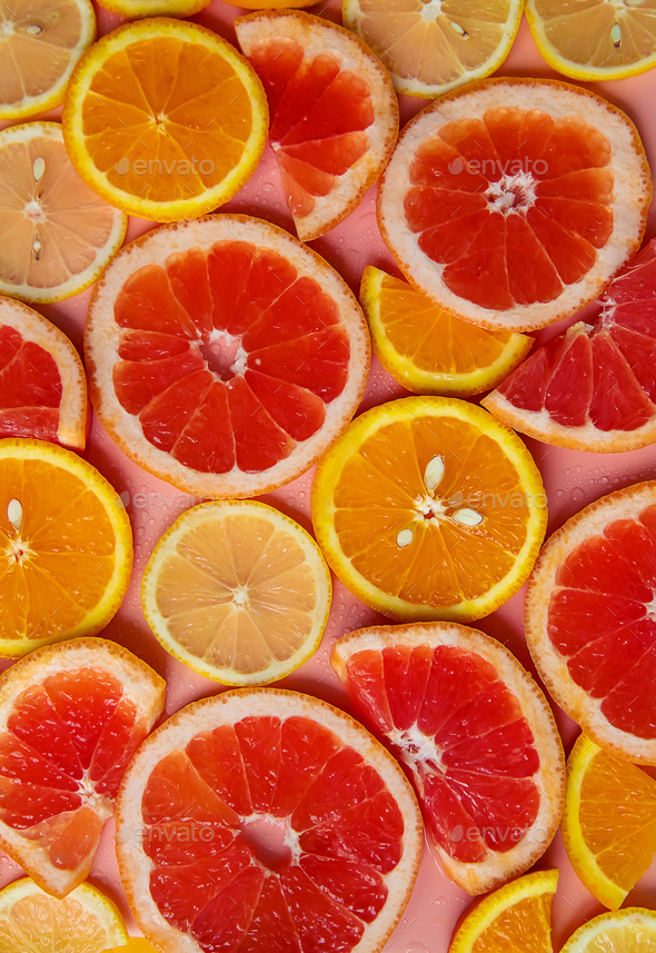 Citrus background place for object. Selective focus. Stock Photo by ...