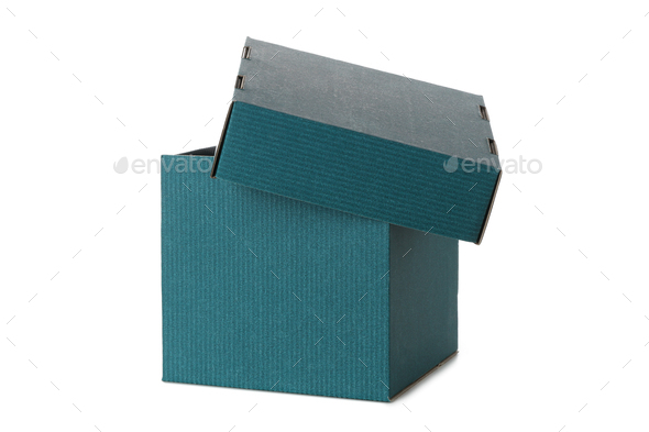 Color carton box isolated on white background Stock Photo by AtlasComposer