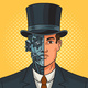 Gentleman Half Cyborg Steampunk Pop Art Vector, Vectors | GraphicRiver