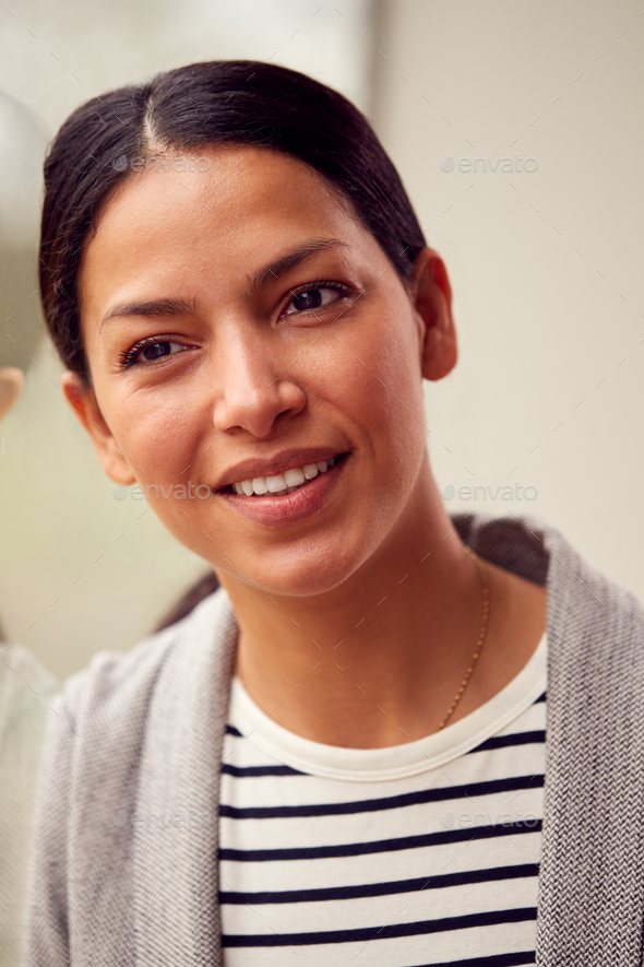 Head And Shoulders Portrait Of Woman Or Businesswoman Standing By ...