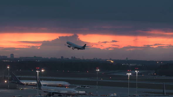 An Early Morning Takeoff, Stock Footage | VideoHive