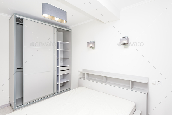 Simple white empty bedroom interior Stock Photo by staRRush | PhotoDune