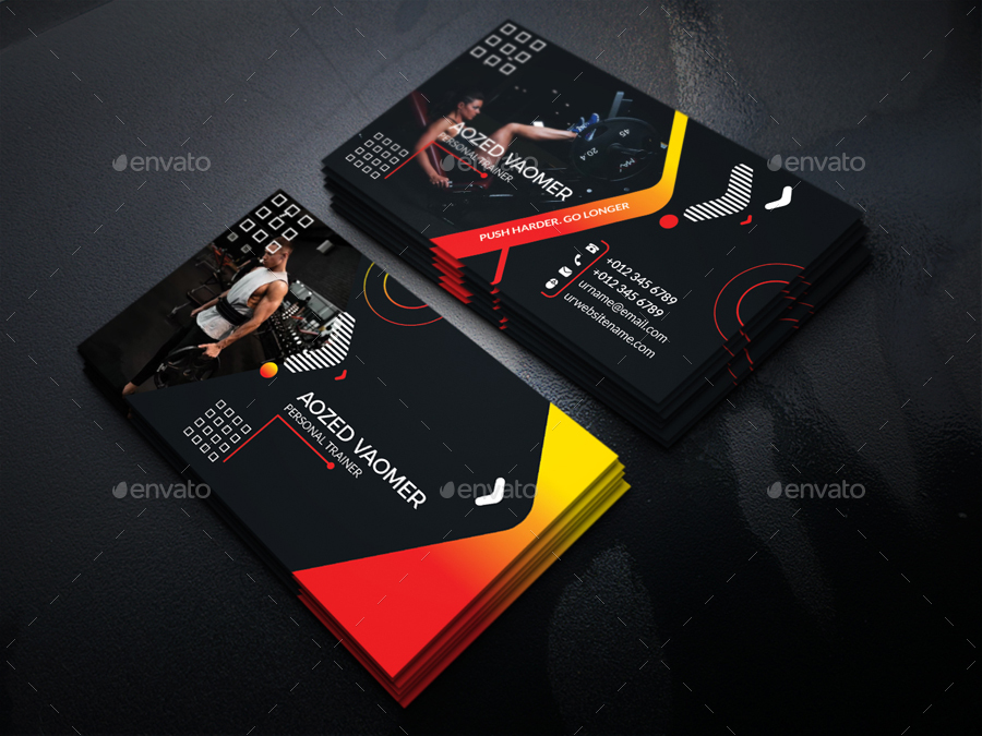 Gym Business Card, Print Templates | GraphicRiver