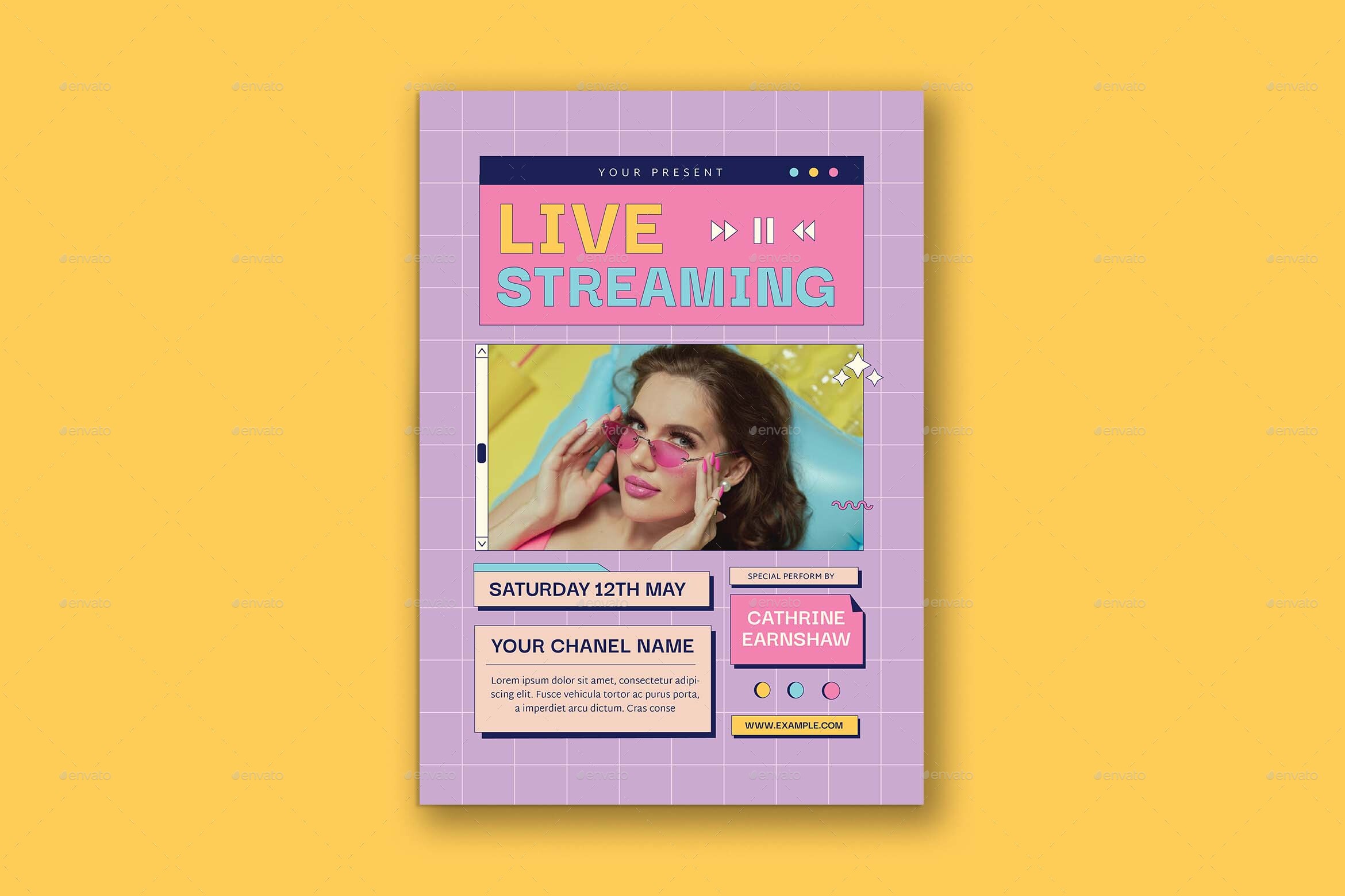 Live Stream Event Flyer, Print Templates | GraphicRiver