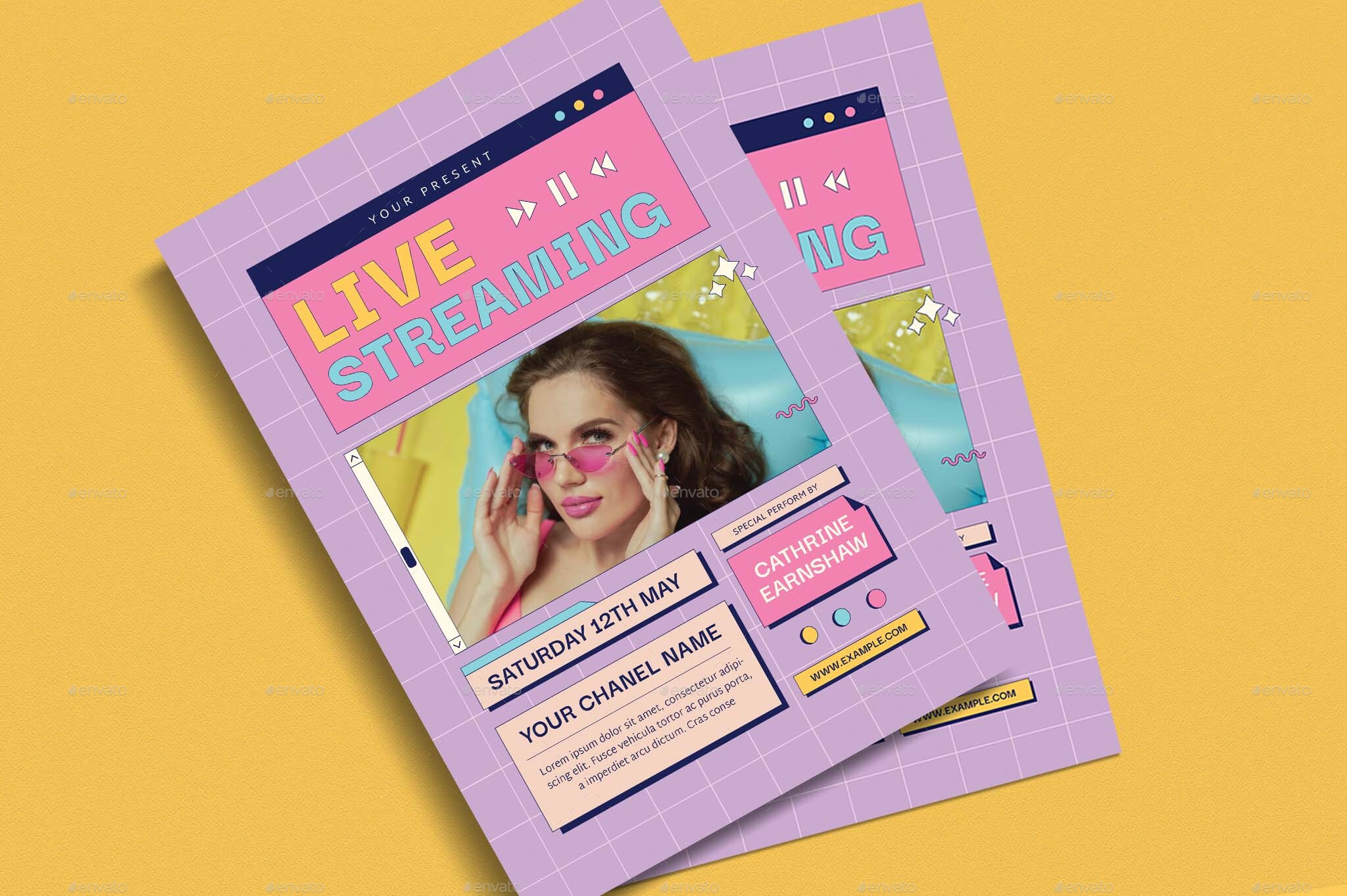 Live Stream Event Flyer, Print Templates | GraphicRiver