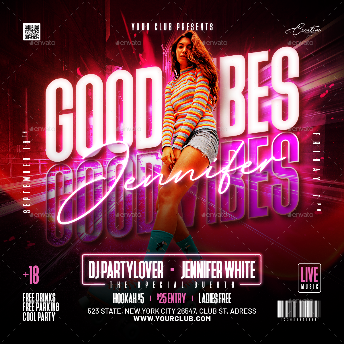 Night Party Flyer | Good Vibes, Print Templates | GraphicRiver