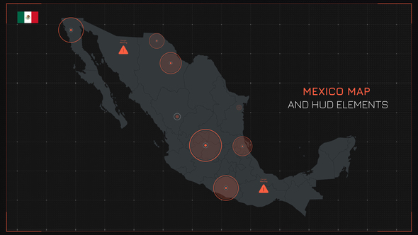 Mexico Map and HUD Elements, After Effects Project Files | VideoHive