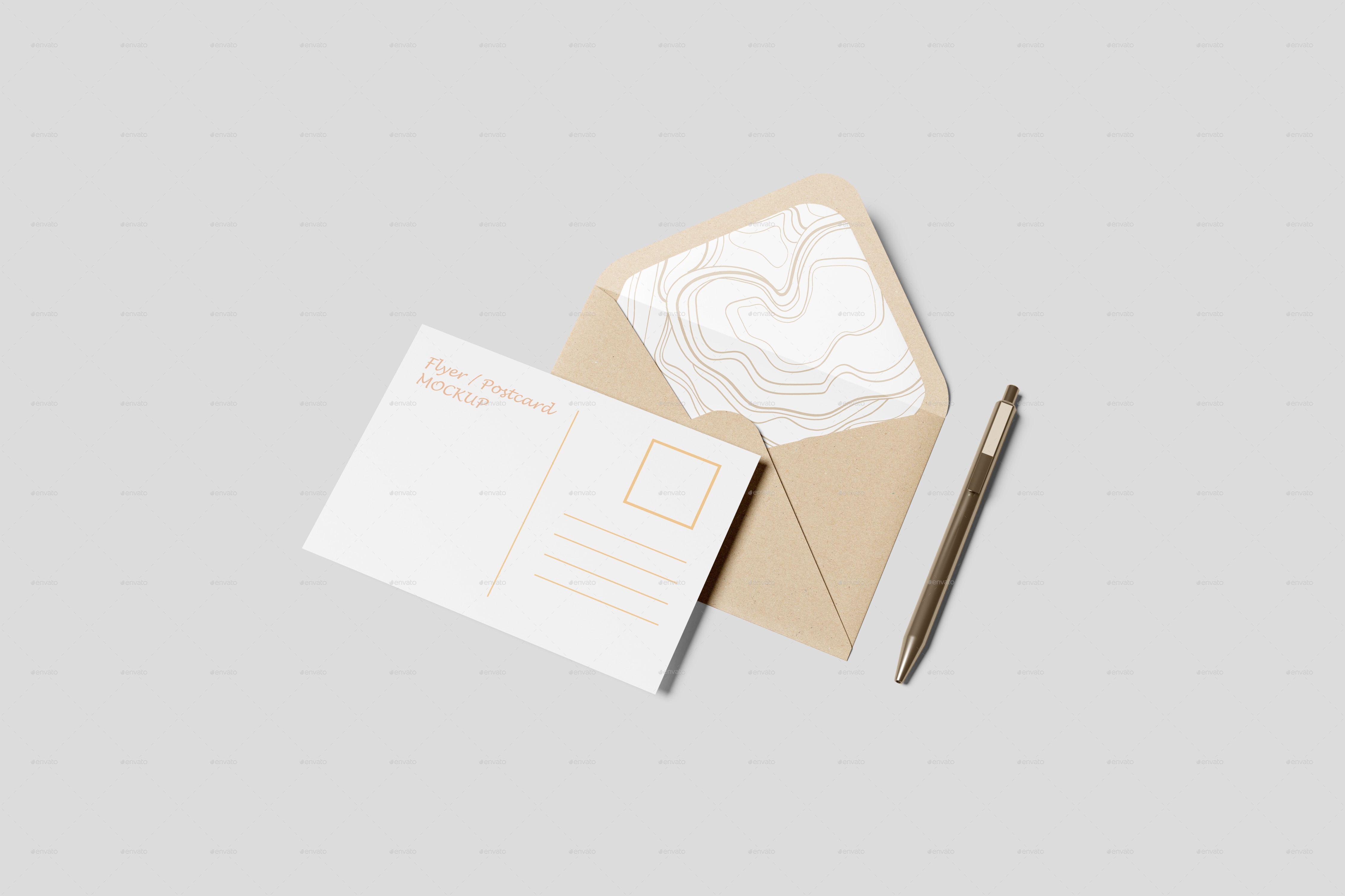 A6 Postcard and Envelope Mockup, Graphics | GraphicRiver