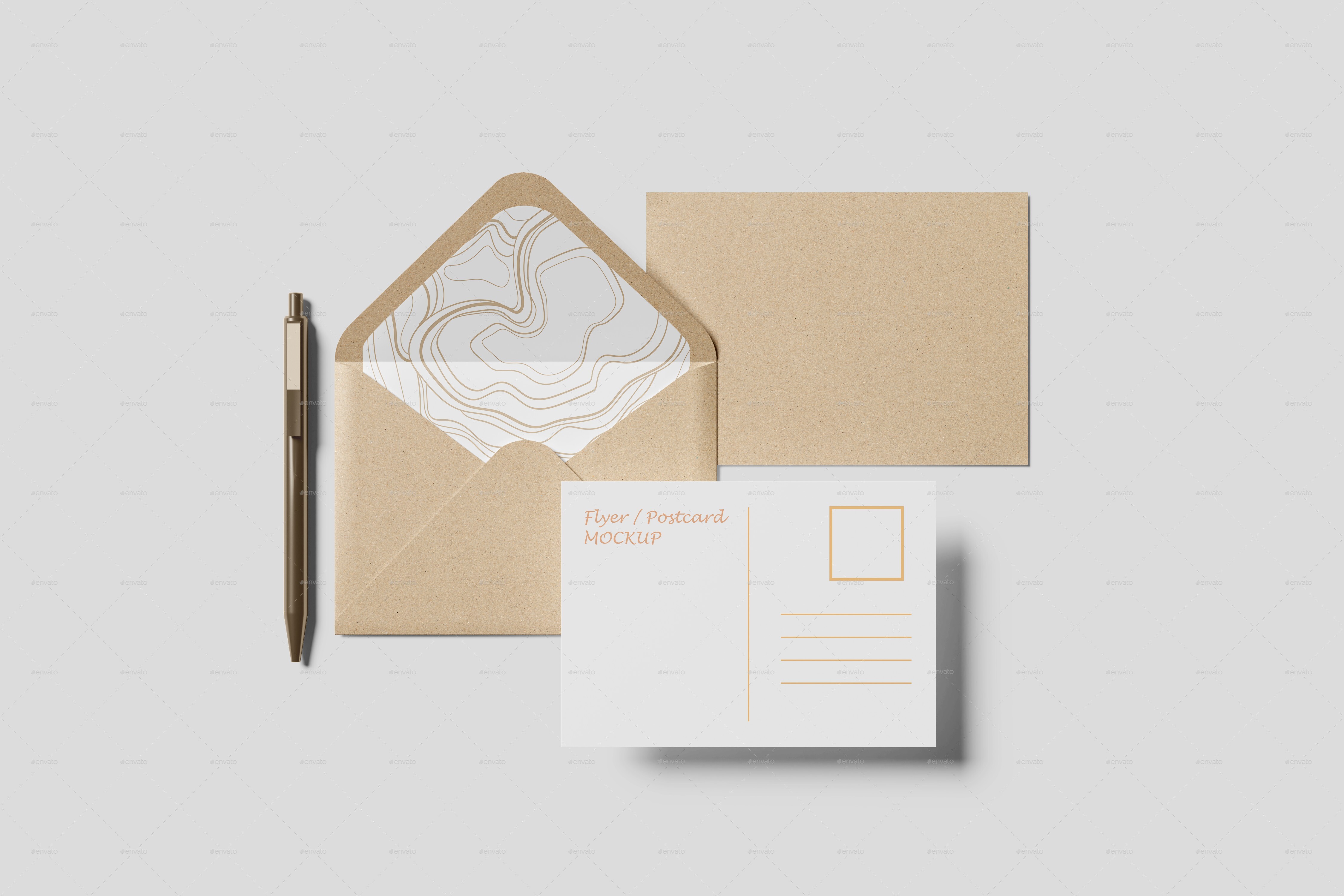 A6 Postcard and Envelope Mockup, Graphics | GraphicRiver