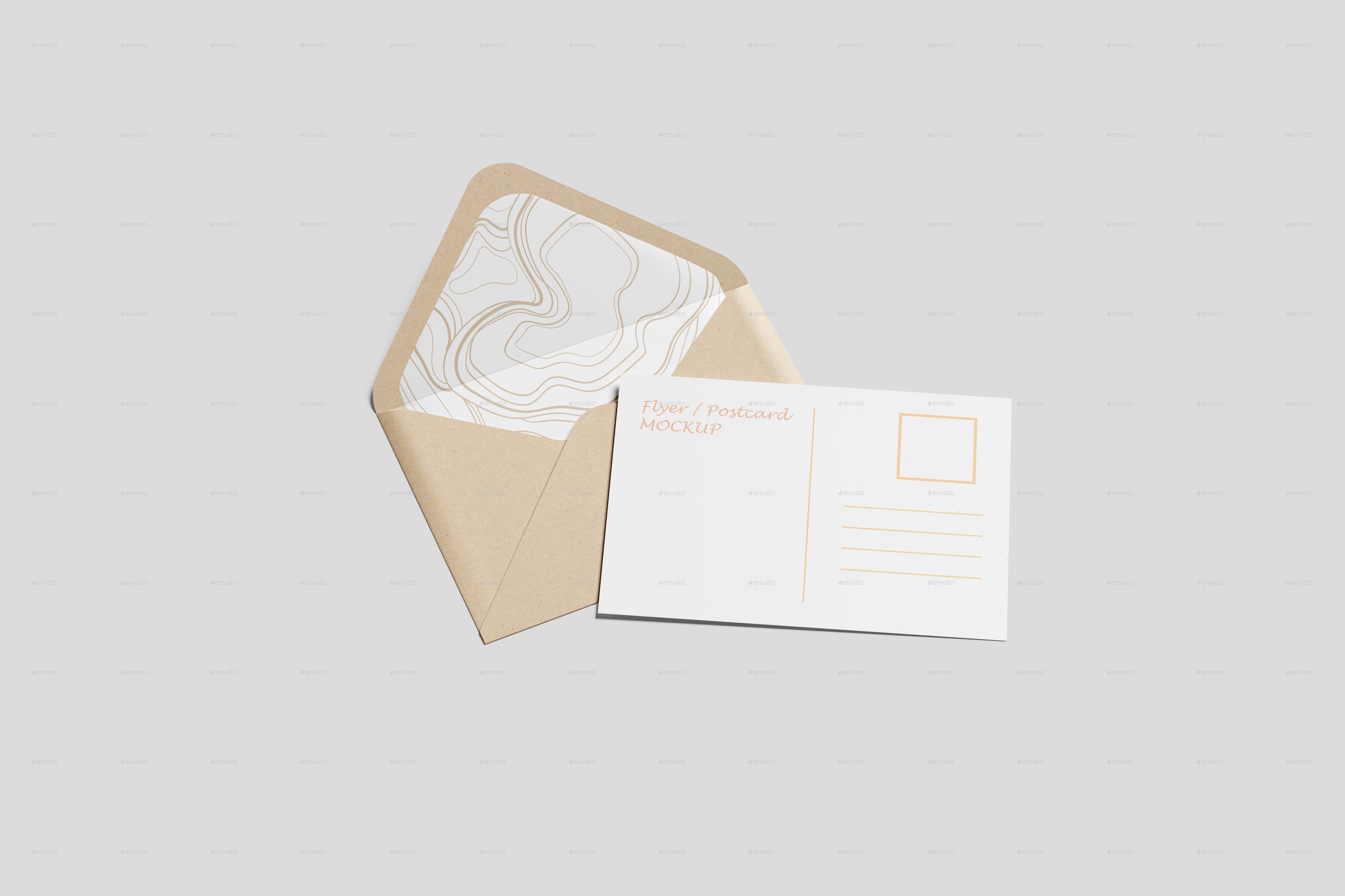 A6 Postcard and Envelope Mockup, Graphics | GraphicRiver