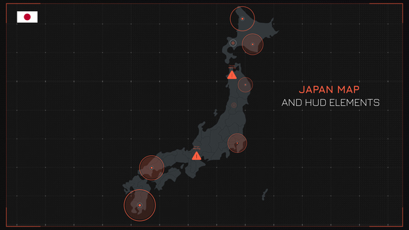 Japan Map and HUD Elements, After Effects Project Files | VideoHive