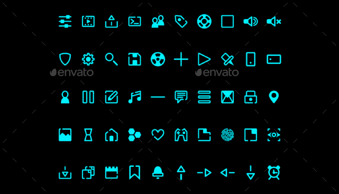 Cyber General Icon Pack (50 icons), Game Assets | GraphicRiver