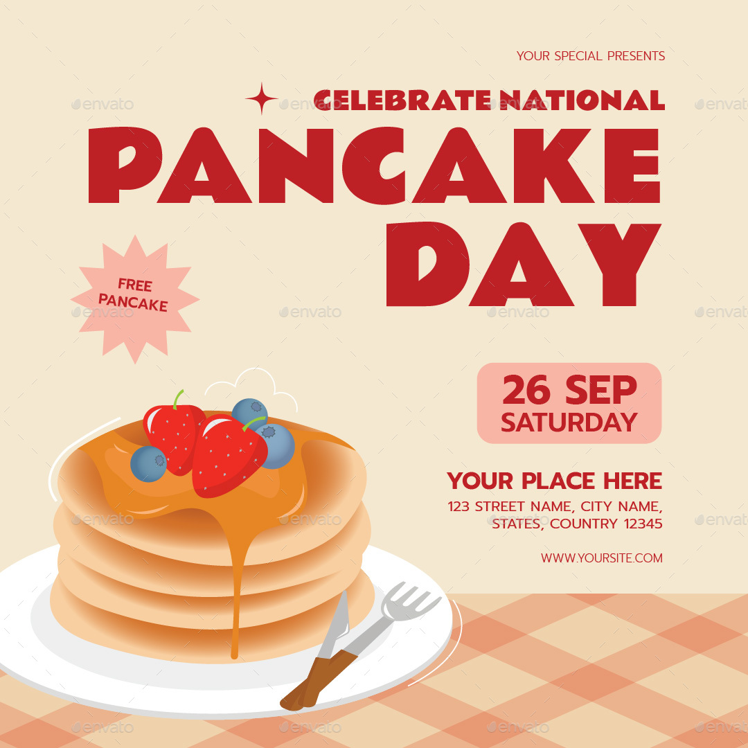 National Pancake Day Flyer, Print Templates | GraphicRiver