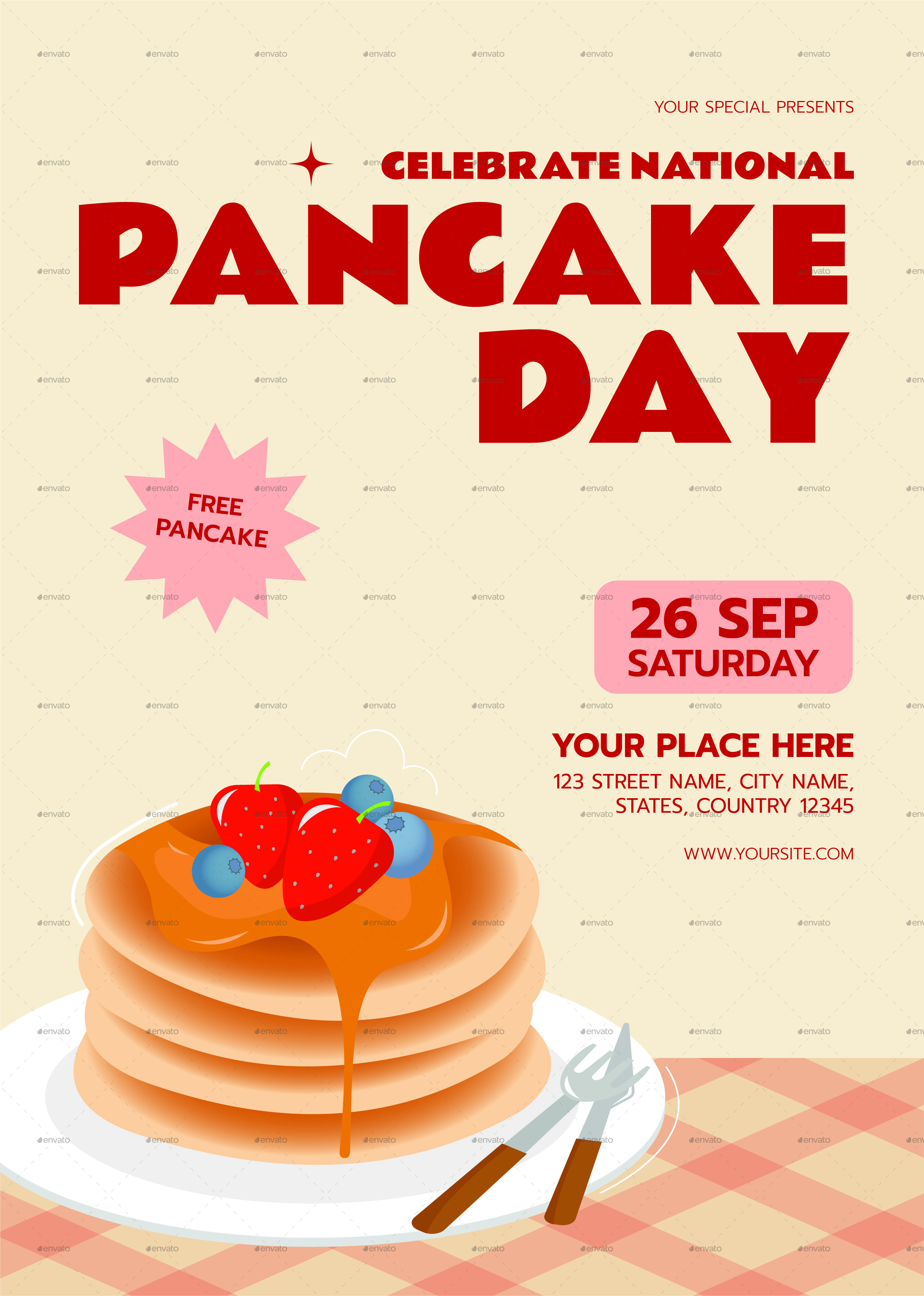 National Pancake Day Flyer, Print Templates | GraphicRiver