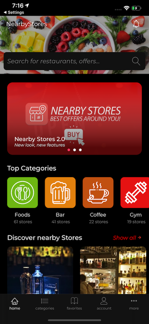 Nearby Stores iOS - Offers, Events, Multi-Purpose, Restaurant, Services ...