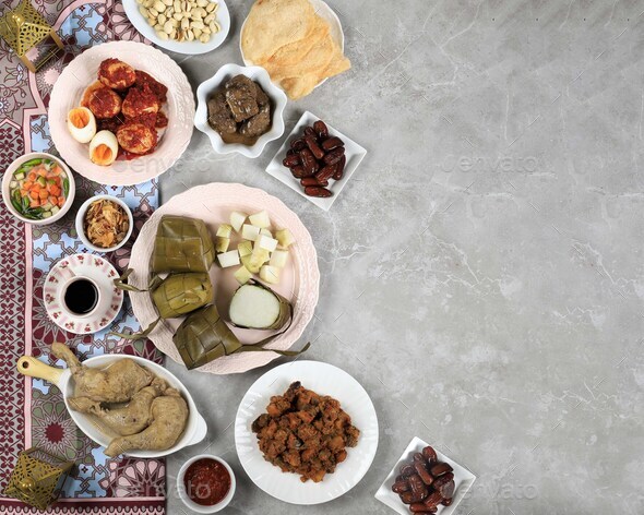 Eid Al Fitr Menu, Various Lebaran Dish Stock Photo by ikadapurhangus
