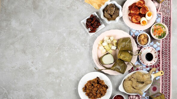 Eid Al Fitr Menu, Various Lebaran Dish Stock Photo by ikadapurhangus