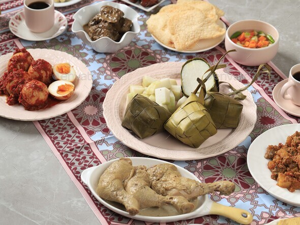 Eid Al Fitr Menu, Various Lebaran Dish Stock Photo by ikadapurhangus