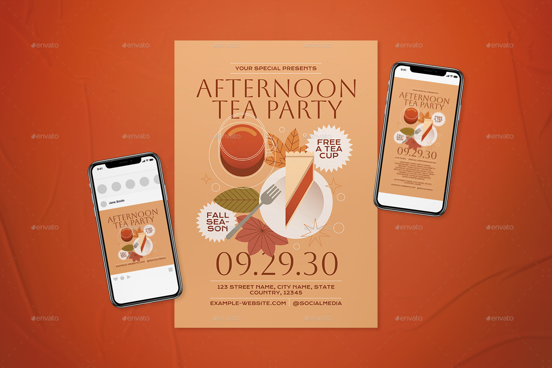 Afternoon Tea Party Flyer Set, Print Templates | GraphicRiver