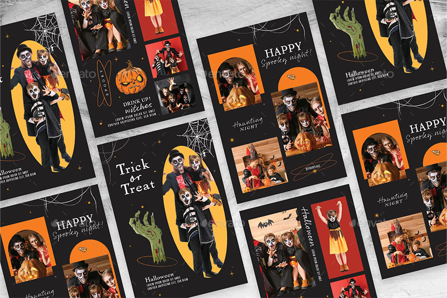 Halloween Photo Card Template, Print Templates | GraphicRiver