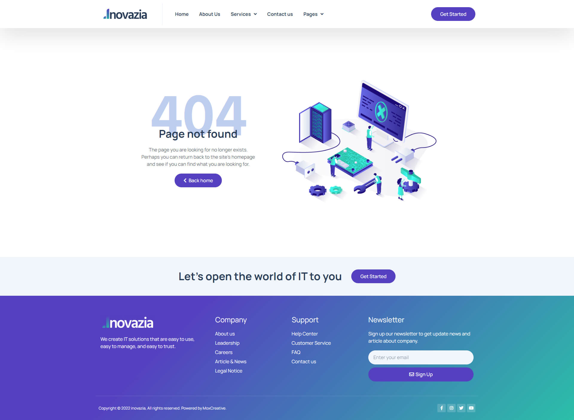 Inovazia - IT Services Elementor Pro Full Site Template Kit by moxcreative