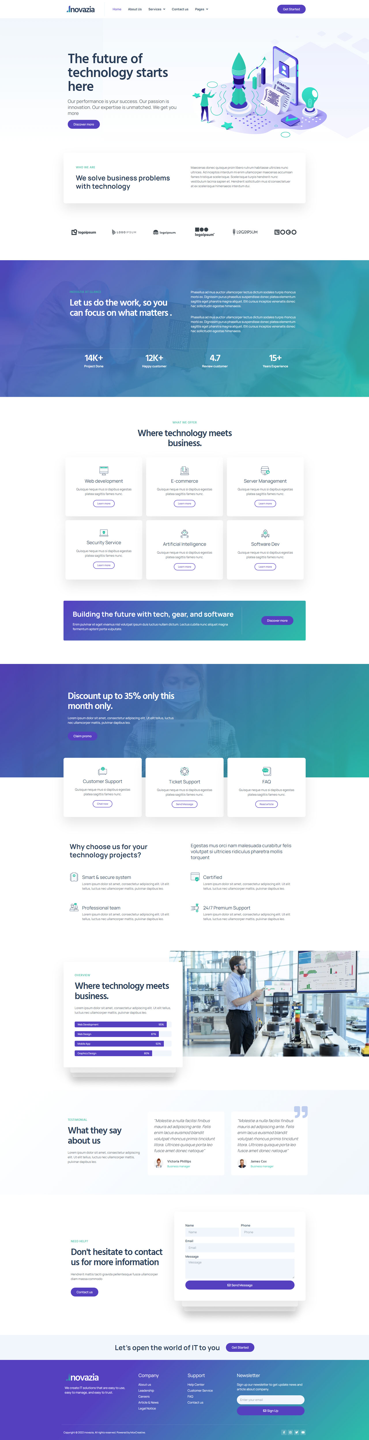 Inovazia - IT Services Elementor Pro Full Site Template Kit by moxcreative