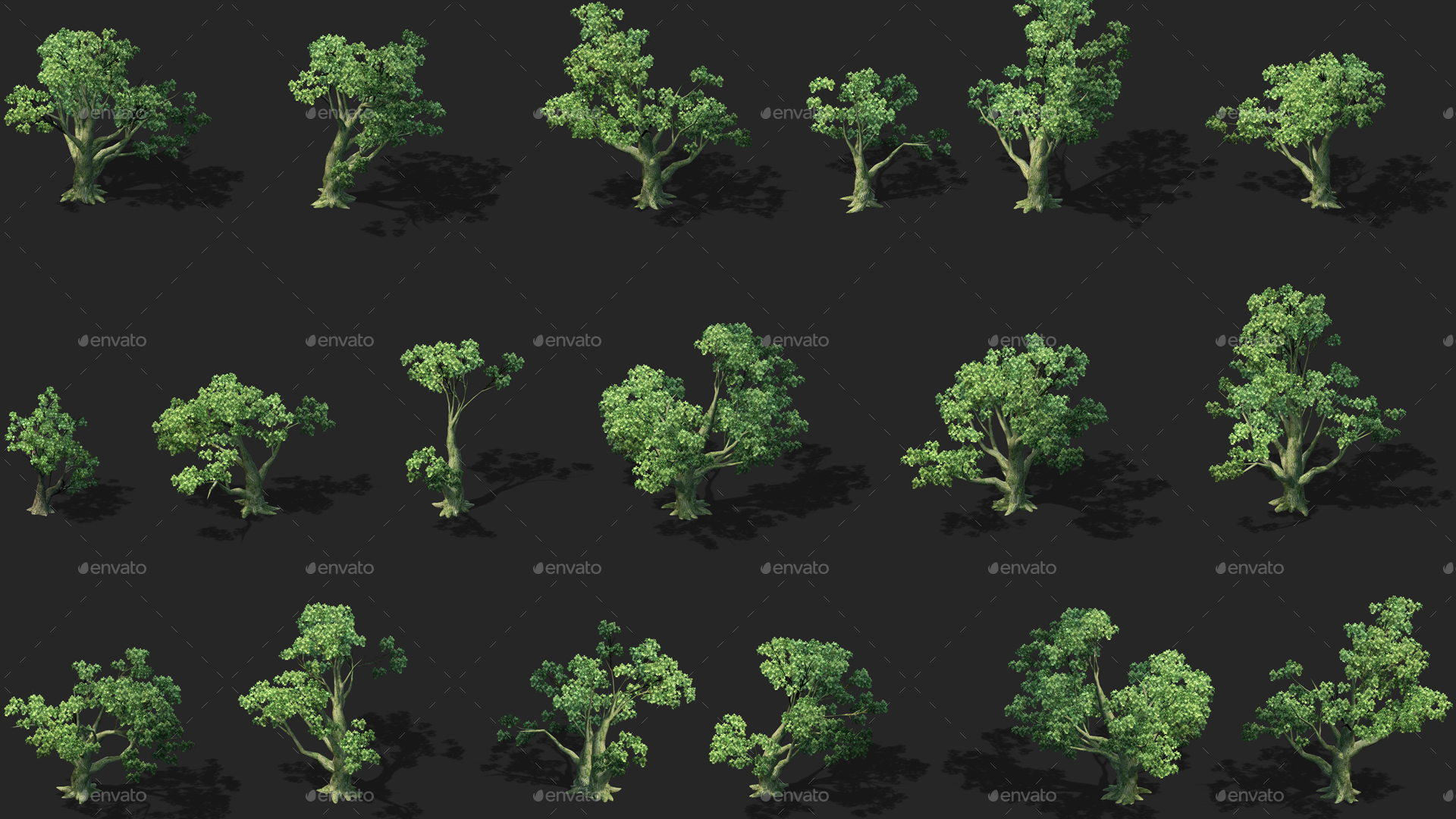 130 Tree Collection Game Assets, Game Assets | GraphicRiver