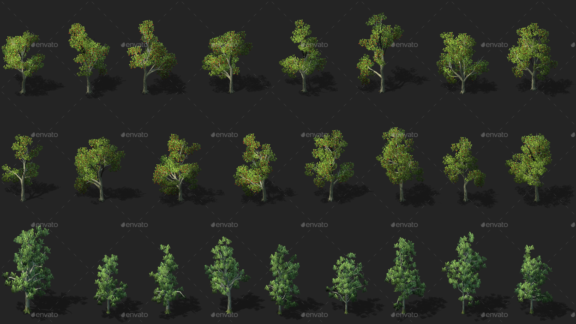 130 Tree Collection Game Assets, Game Assets | GraphicRiver