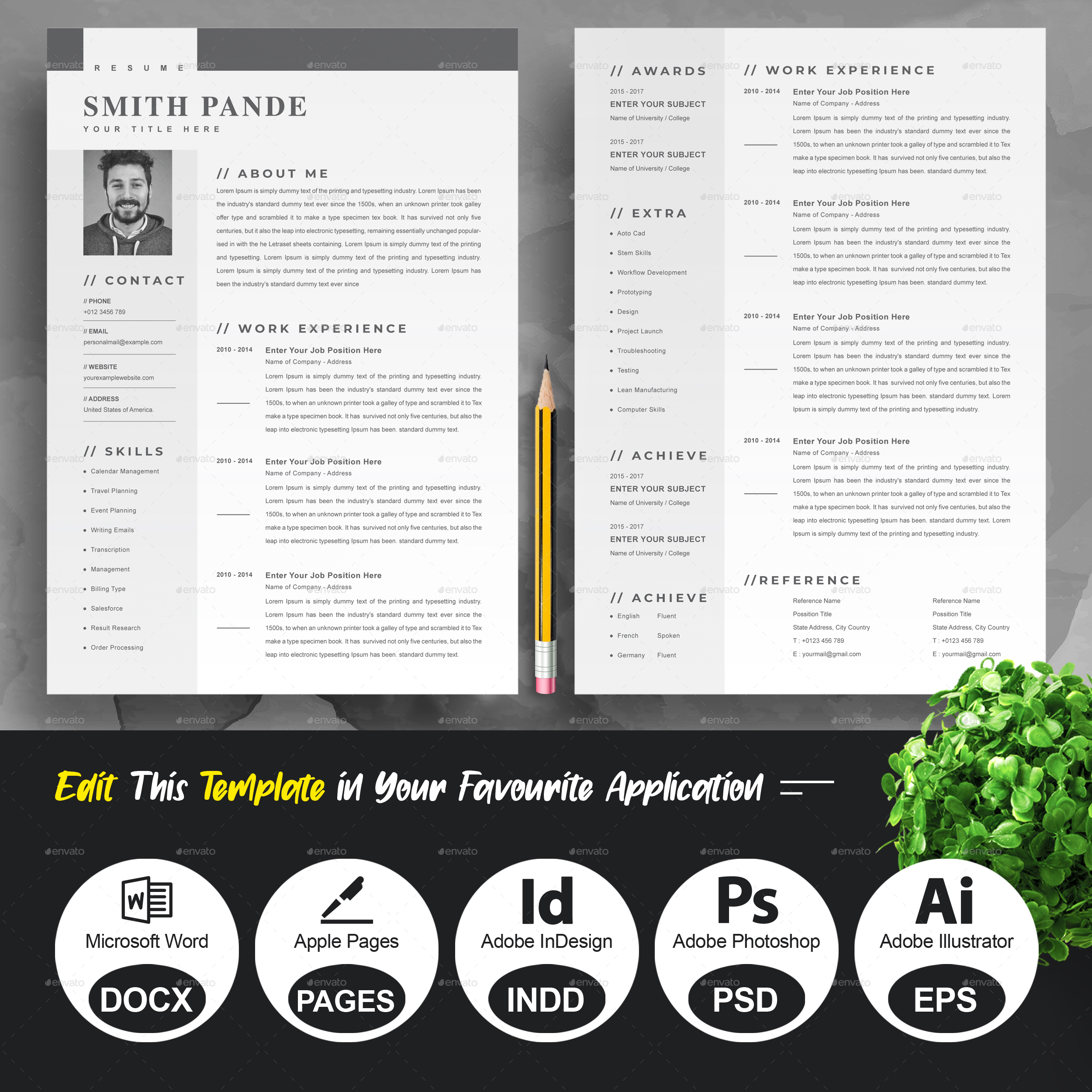 Creative Modern Resume Template with Photo, Print Templates | GraphicRiver