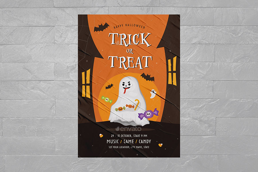 Halloween Trick or Treat Flyer, Print Templates | GraphicRiver