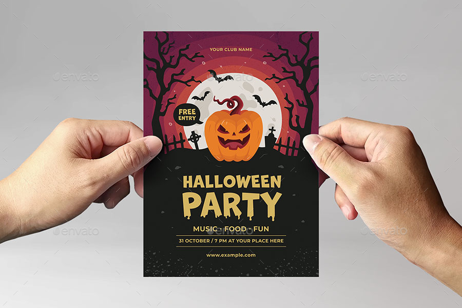 Kid's Halloween Party Flyer Template, Print Templates | GraphicRiver