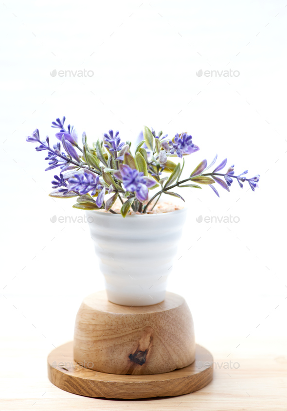 Lavender flowers in a white vase Stock Photo by Studio_OMG | PhotoDune