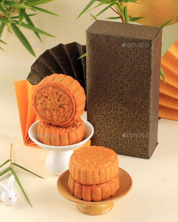 Mooncake Yuebing Mid Autumn Festival Cake Stock Photo by ikadapurhangus