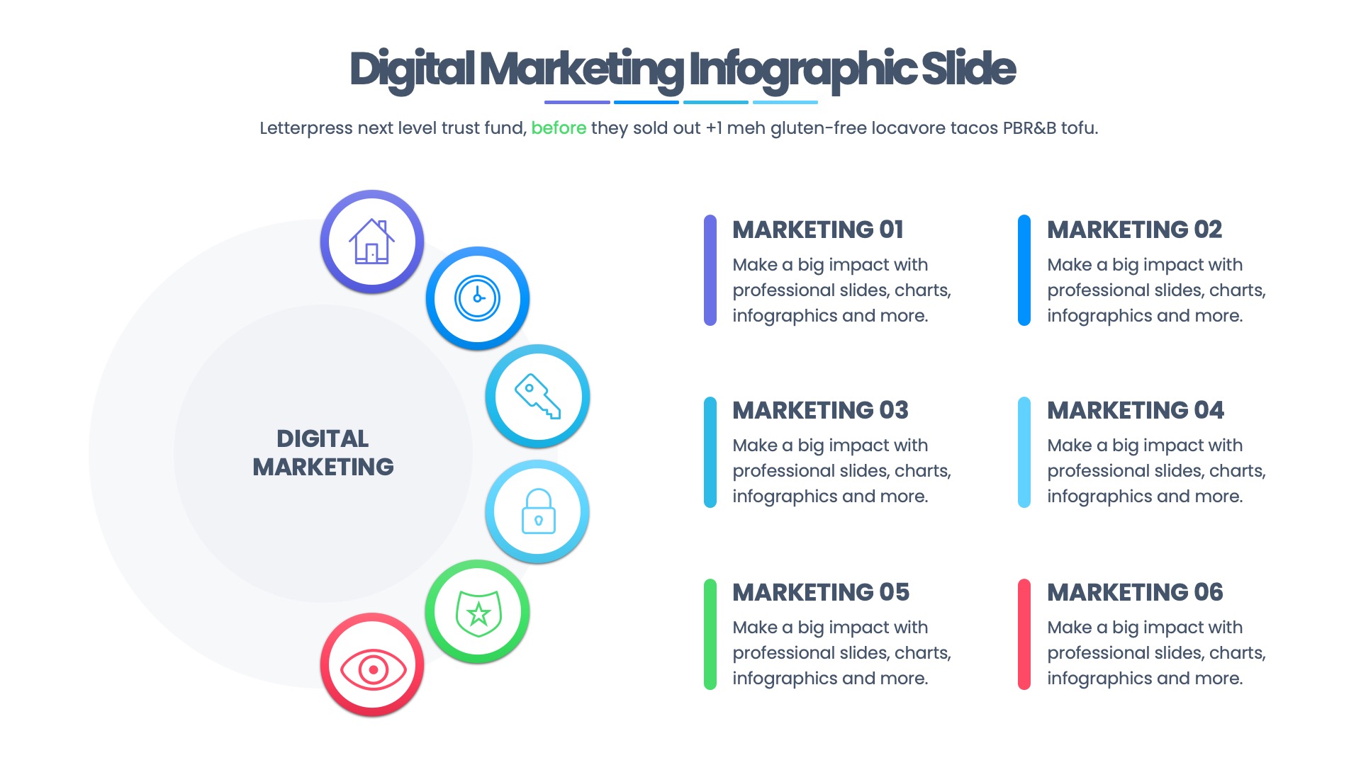 Digital Marketing - PowerPoint Infographics Slides, Presentation Templates