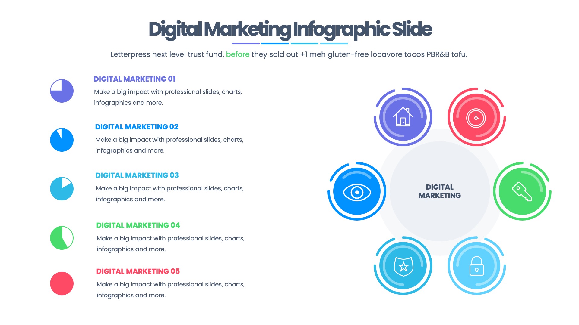 Digital Marketing - PowerPoint Infographics Slides, Presentation Templates