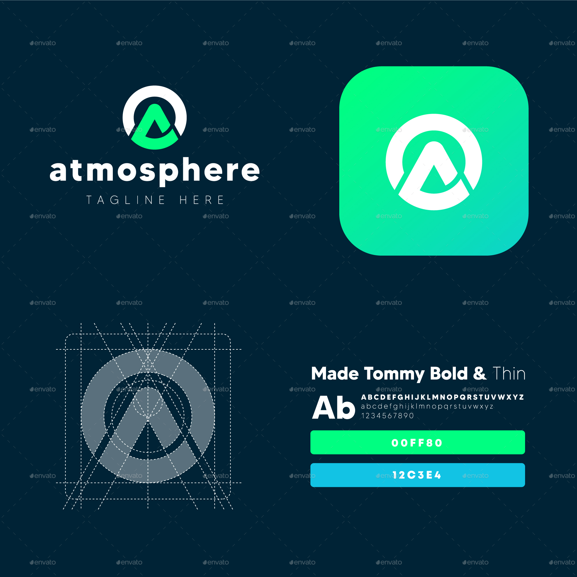 Atmosphere AO Letter Logo, Logo Templates | GraphicRiver