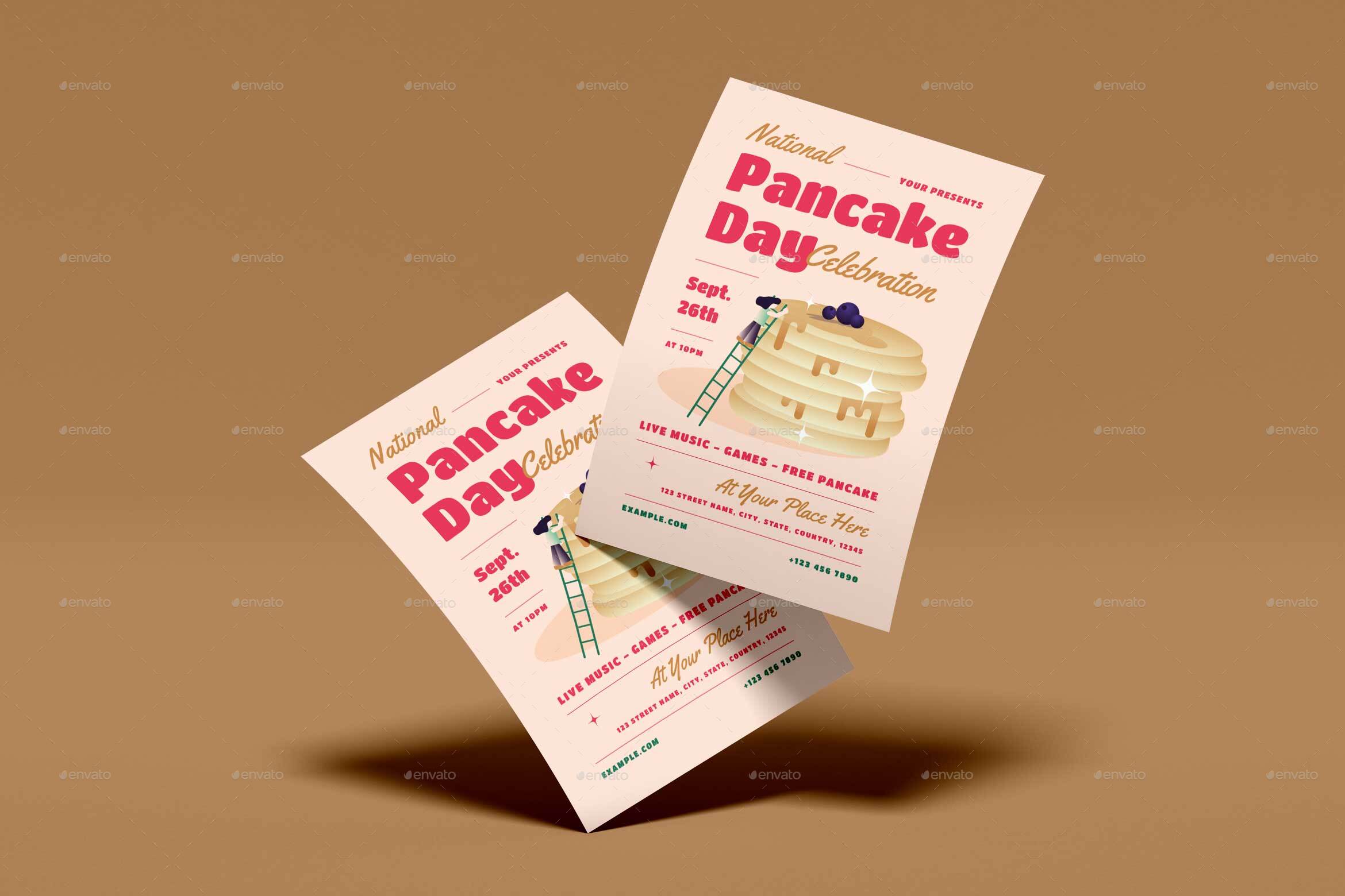 National Pancake Day Flyer Set, Print Templates | GraphicRiver