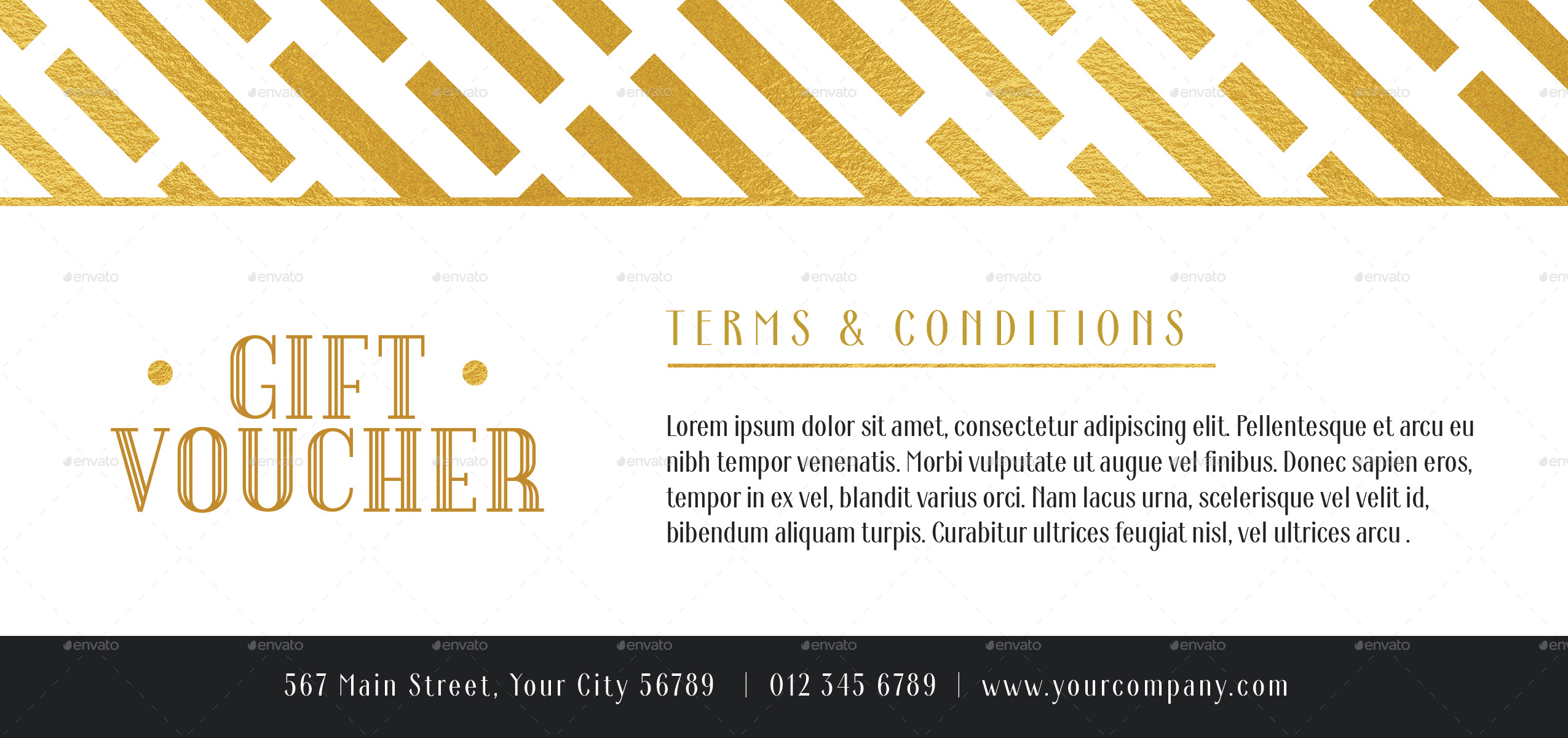 Gold Gift Voucher, Print Templates | GraphicRiver