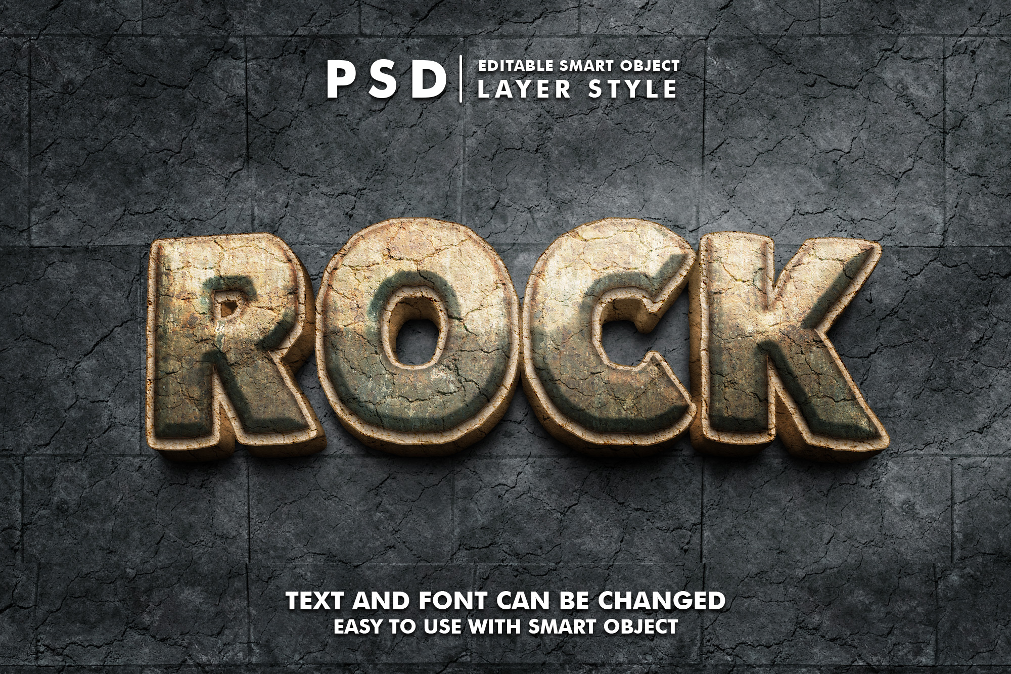 Rock 3D Realistic PSD Text Effect, Add-ons | GraphicRiver