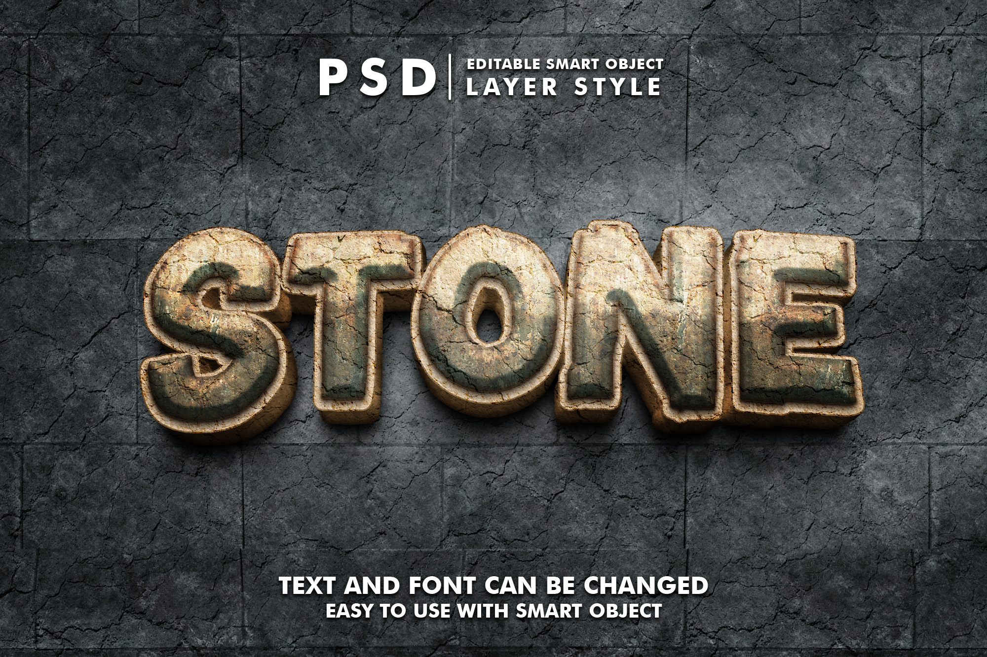 Rock 3D Realistic PSD Text Effect, Add-ons | GraphicRiver