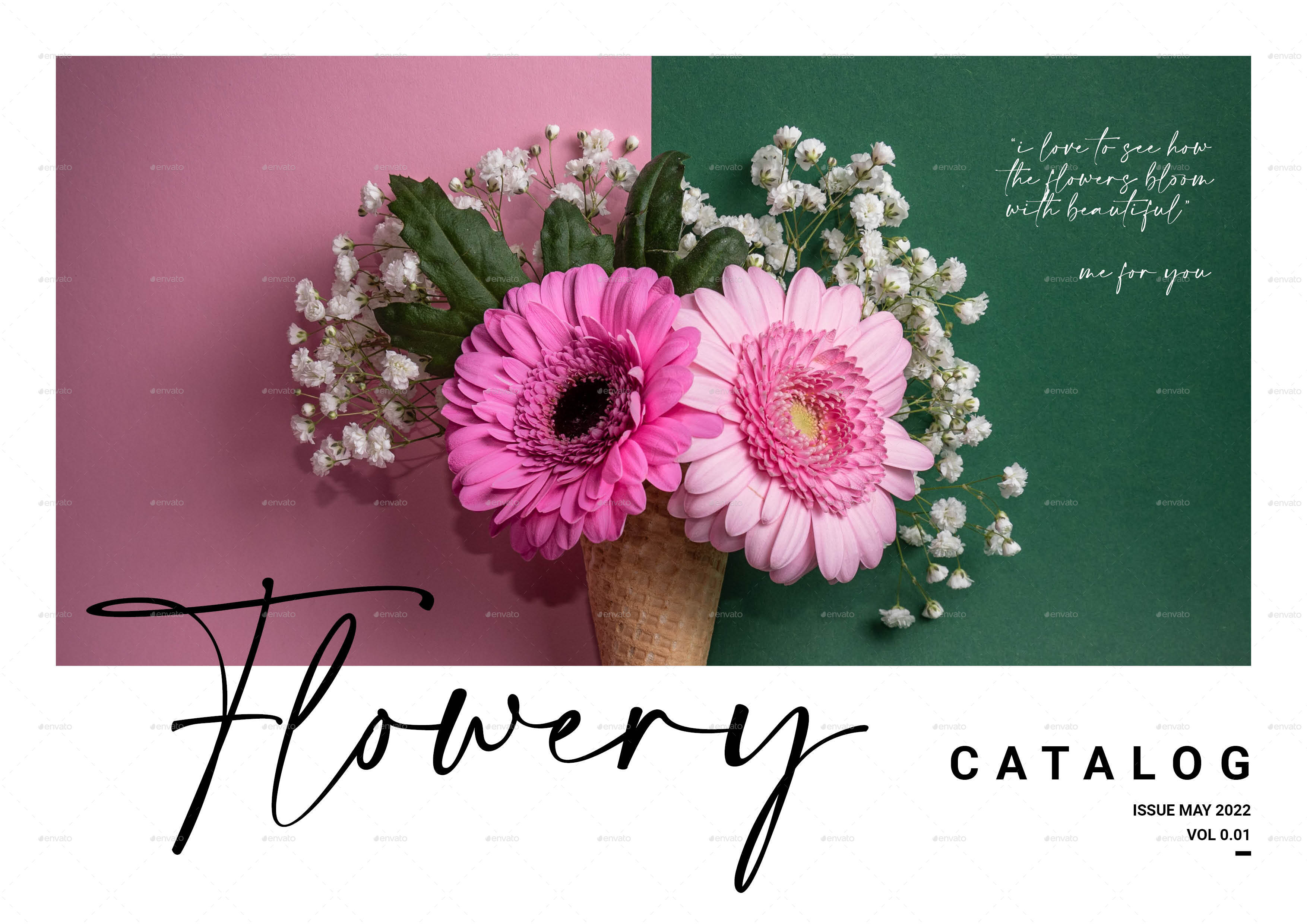 Flowery Catalog Template, Print Templates | GraphicRiver