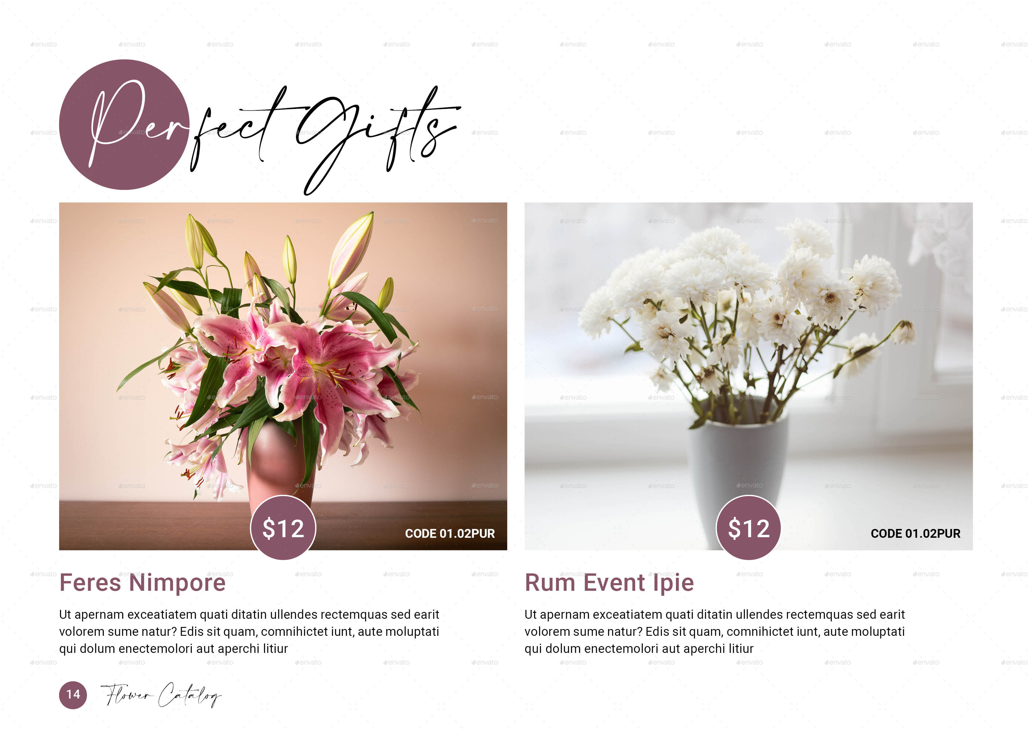 Flowery Catalog Template, Print Templates | GraphicRiver